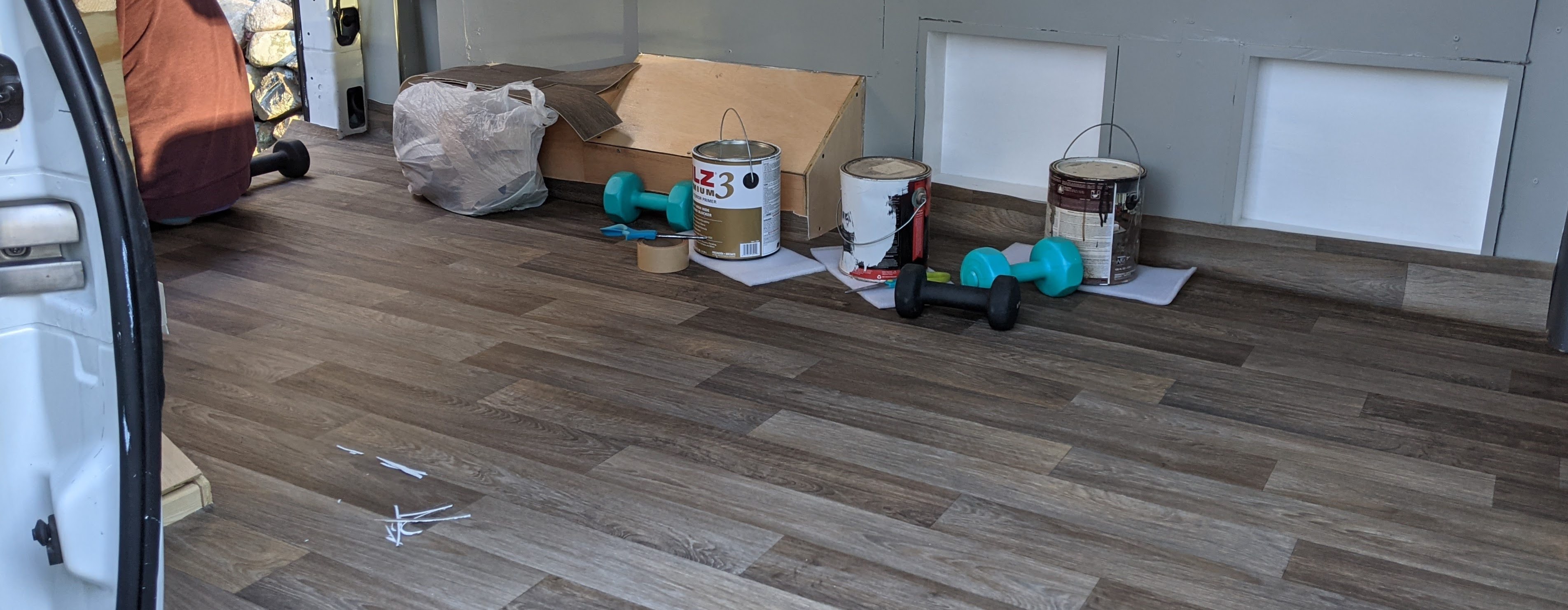 Installing Vinyl Flooring in Our Van – Heading Roam